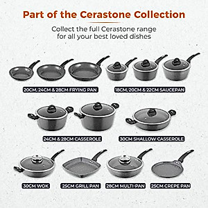 Tower Cerastone Forged Aluminium Pan Set with Easy Clean Non-Stick Ceramic Coating, 5 Piece, Graphite