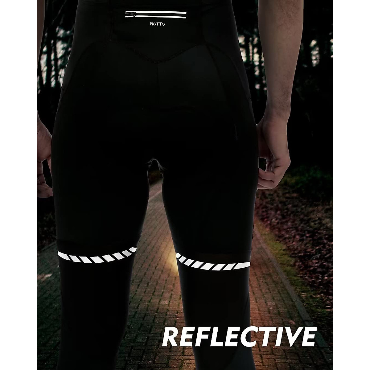 ROTTO Men's Cycling Pants Padded & No Pad Cycling Tights Bike Riding Leggings with Pockets