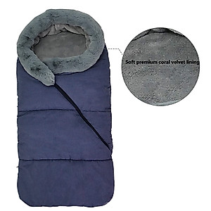 Baby Bunting Bag, Footmuff for Stroller Warm Sleeping Bag for Pushchair Stroller and Car Seat, Denim Blue