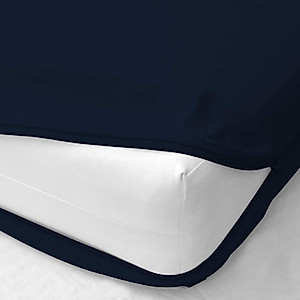 Arkwin Home Products Excellent Soft 100% Egyptian Cotton Twin Extra Long, 39" x 80" Size Mattress Cover, Zips Around The Mattress (Navy Blue Solid)