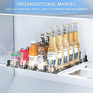 ZIJIN Drink Organizer for Fridge, 5 Rows Refrigerator Drink Organizers