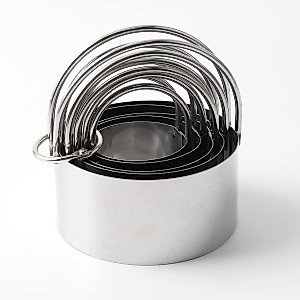 Cookie Cutters Set of 10, 5 sizes round and 5 sizes square Stainless steel Biscuit cutters with handles