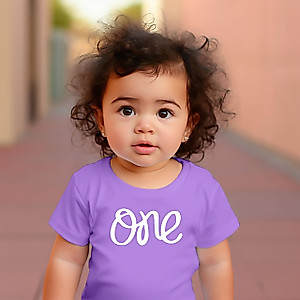 One 1st Birthday Shirt for Baby Girls First Birthday Outfit Purple Shirt