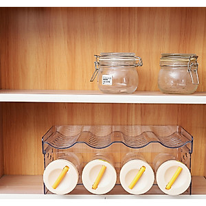 IEEK 2 Pack Stackable Wine and Water Bottle Holder Free-Standing Fridge Wine Bottle Organizers Clear Plastic Water Bottle Holder for Cabinet,Refrigerator,Pantry,Kitchen Countertops,Holds 8 Bottles