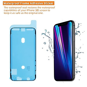 for iPhone XR Screen Replacement 6.1", Bsz4uov 3D Touch LCD Display Digitizer Assembly for A1984, A2105, A2106, A2108, with Magnetic Screws Map Waterproof Frame Adhesive Sticker and Full Repair Tools