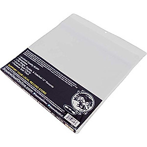 (100) 12" Resealable Record Outer Sleeves - Super Clear Premium 2 Mil Thick Archival Quality BOPP - 12-3/4" x 12-3/8" + 1-1/2" Flap #12SB02RS