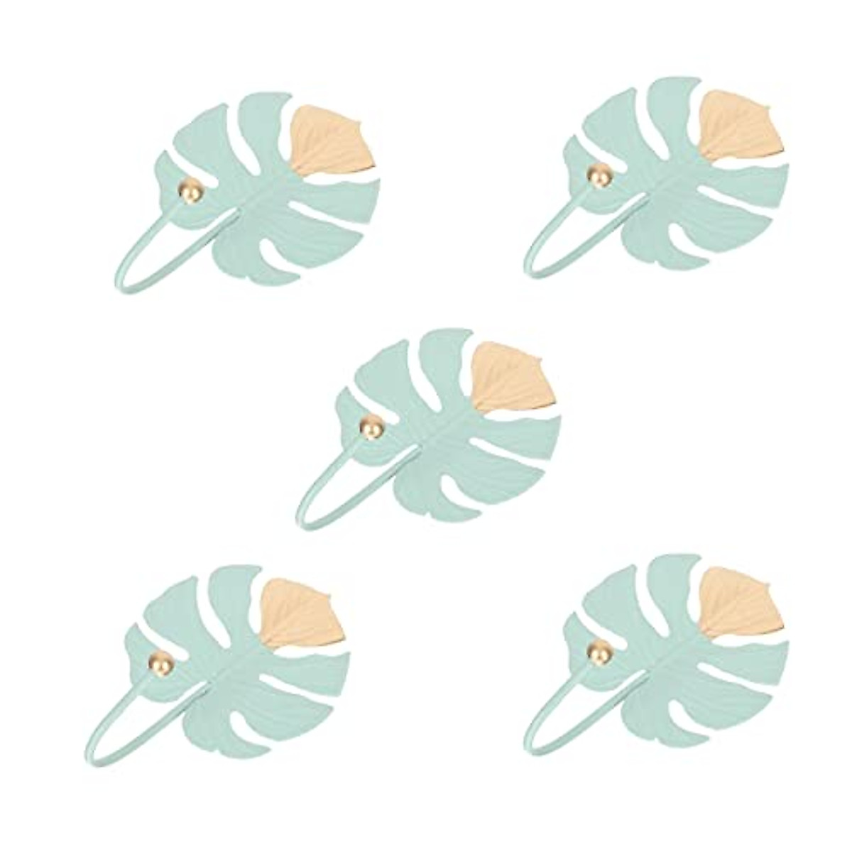 DOITOOL Metal Hangers Palm Leaf Wall Hooks Hanger: 5pcs Decorative Monstera Leaf Towel Hooks Rustic Key Hangers for Coat Hat Robe Entryway Car Key Holder