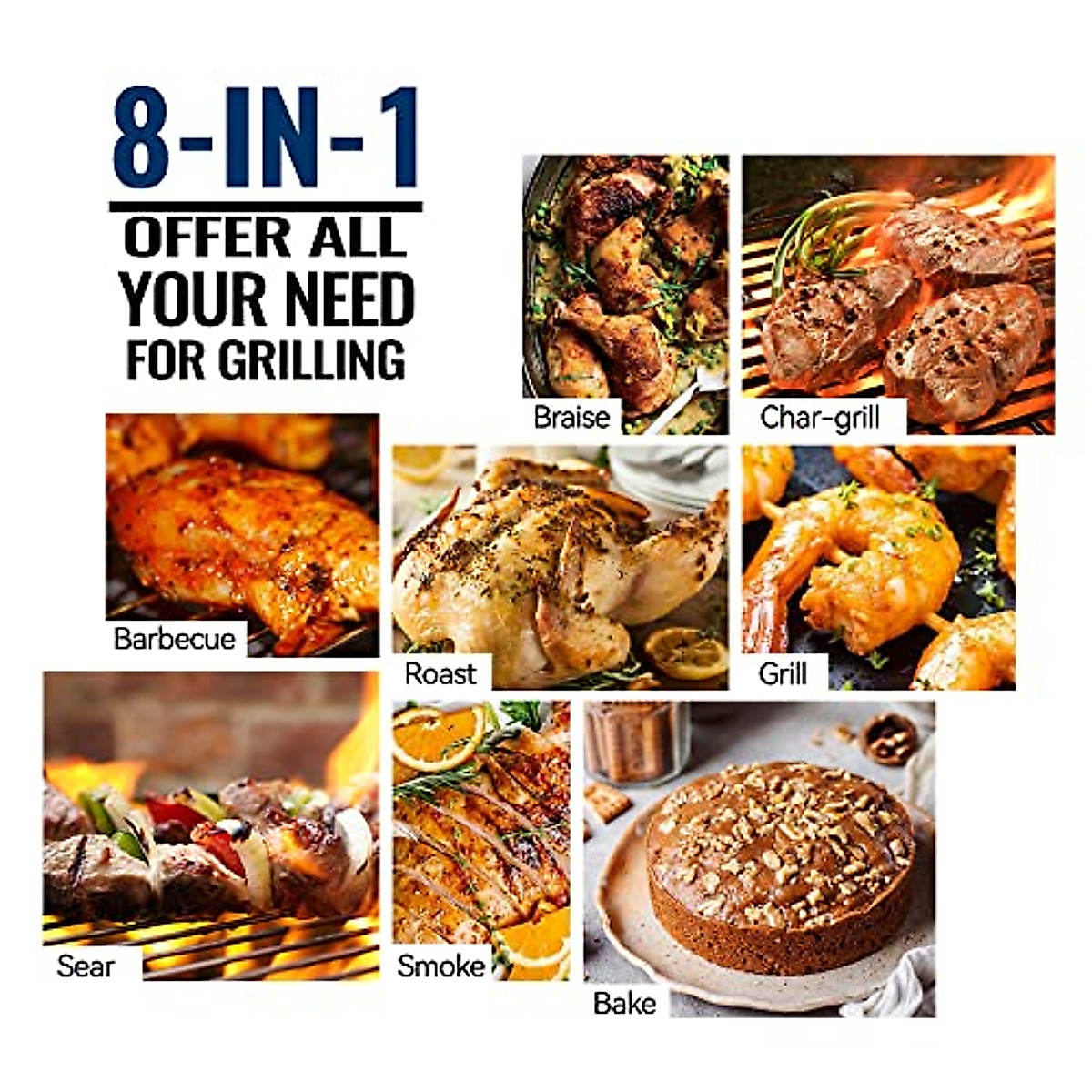 Z GRILLS Wood Pellet Grill BBQ Smoker for Outdoor Cooking with Meat Probe and Cover, ZPG-7002B Black