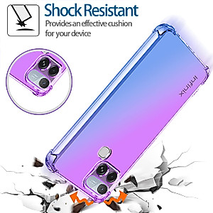 KOARWVC Case for Infinix Hot 10i Case, Smart 5 Pro PR652B X658E Case, Crystal Clear Case Gradient Slim Anti Scratch TPU Shockproof Protective Phone Cases Cover for Infinix Hot 10i (Purple/Blue)