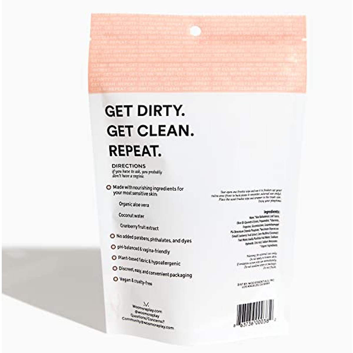 Woo More Play Freshies: All-Natural Feminine Intimacy Towelette Wipes with Coconut Water and Aloe Vera, Promotes Feminine Health & Helps Alleviate Irritation - Vegan and Cruelty Free, 20ct