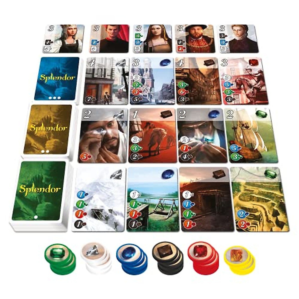 Splendor Board Game (Base Game) - Strategy Game for Kids and Adults, Fun Family Game Night Entertainment, Ages 10+, 2-4 Players, 30-Minute Playtime, Made by Space Cowboys