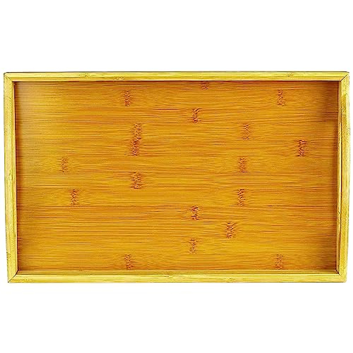 Serving tray bamboo - wooden tray with handles - Great for dinner trays, tea tray, bar tray, breakfast Tray, or any food tray - good for parties or bed tray