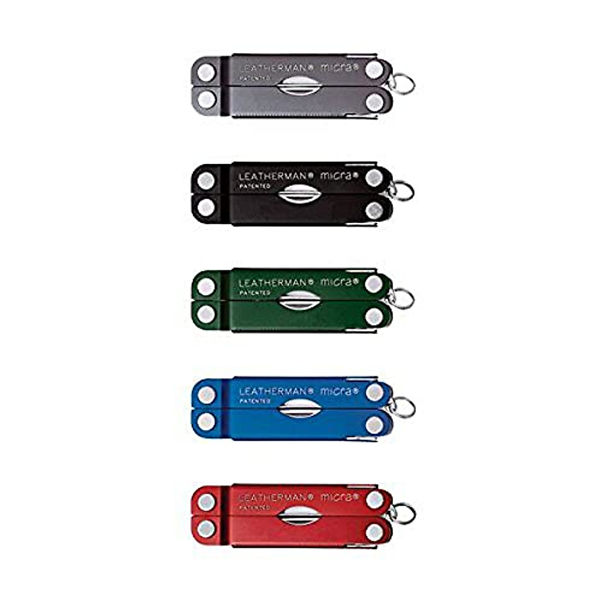 LEATHERMAN, Micra Keychain Multitool with Spring-Action Scissors and Grooming Tools, Stainless Steel, Built in the USA, Gray