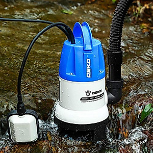 DEKO 400W 1/2HP Sump Pump 2113GPH Portable Submersible Pump with Float Switch,Clean/Dirty Water Removal Drain Pump for Swimming Pool Garden Tub Pond Flood Drain.