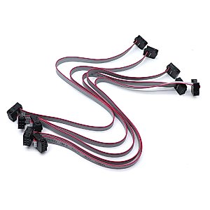 S SYDIEN 5Pcs Ribbon Cable with Black 2.54mm FC, 6 Pins F/F IDC Connector Flat Ribbon Cable, Dual Row Data Cable 30cm Length