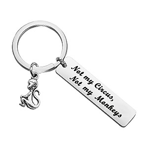 WSNANG Funny Monkey Keychain Not My Circus Not My Monkeys Keychain Retirement Gift for Employees Colleague Social Worker Going Away Gift (Monkey Keychain)