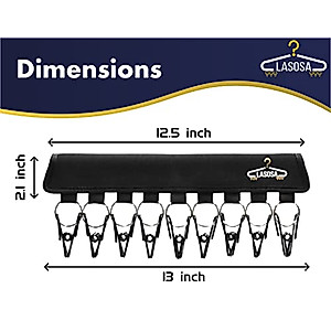 LASOSA Hat Organizer for Closet, Set of 2 - Space-Saving Cap Rack for Baseball Hats, Beanies, Scarves and More - Portable, Adjustable and Easy to Install - Premium Quality, Durable Design (Black)