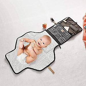 Waterproof Baby Diaper Changing Pat, Extra Large 97cmx54cm (38"x24" inch)Portable Nappy Changing Pat with Storage Pockets, Foldable Cushioned Travel Change Pat for Infants Home Travel Outdoor