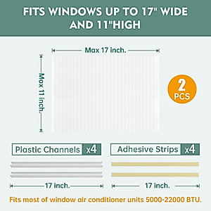 ZENGSHI LIFE MUSEUM Window Air Conditioner,Side Insulated Foam Panel, Summer/Winter Heat and Draft Insulating,Two-Piece Panels Window Seal,with 4 Pressure Strips (White) (White)