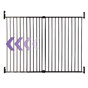 Dreambaby Broadway Extra Wide and Tall Expandable Gate with Track It Technology, Black