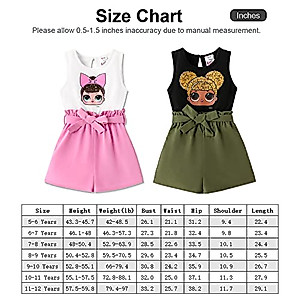 L.O.L. Surprise! Kids Girls Sleeveless Doll Print Romper Kids Elastic Waist One Piece Shorts Jumpsuit Black 9-10 Years