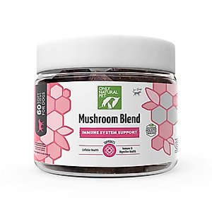Only Natural Pet Mushroom Blend Immune System Support Supplement for Dogs - Boost Healthy Cellular, Digestive, & Liver Function - Multivitamin Beta-Glucan & Antioxidant - Bacon Flavor 60 Soft Chews