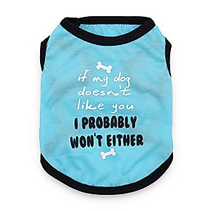 DroolingDog 6 Pieces Small Puppy T Shirt for Boy Dog Clothes Girl Puppy Shirts Breathable T-Shirt for Small Dogs Girls Boys Chihuahua Clothes Yorkie Tshirts