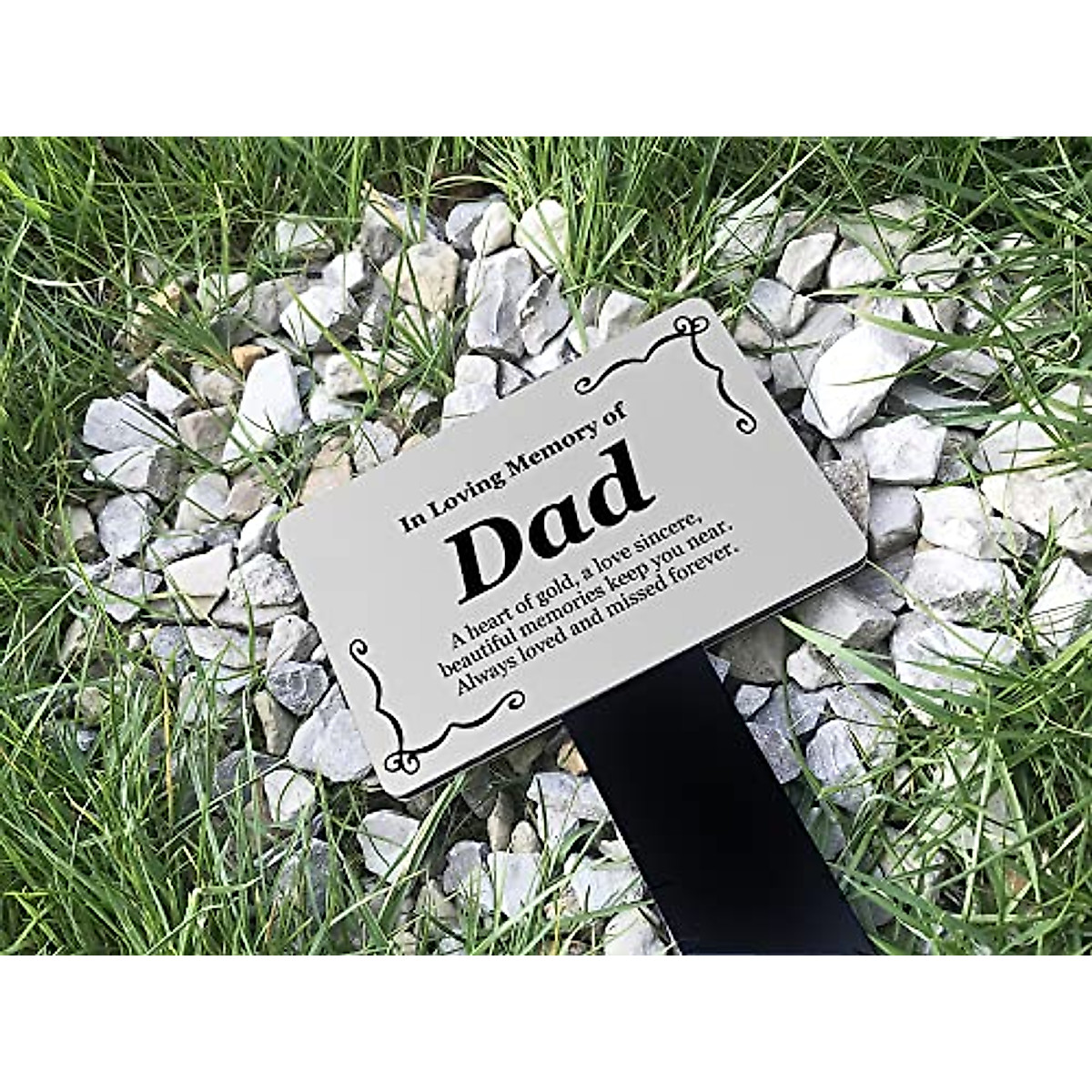 Dad Memorial Plaque - Durable Outdoor Grave Marker for Dad Remembrance
