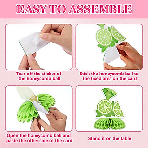 Weekgrat 9 Pcs Margs and Matrimony Bachelorette Honeycomb Centerpiece Margarita Birthday Table Decorations Cocktail Martini Themed Decoration Mexican Fiesta Wedding Bridal Shower Party Supplies