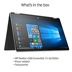 HP Pavilion x360 15 2-in-1 Convertible Laptop, Intel Core i5-10210U, 8 GB RAM, 512 GB SSD Storage, 15.6-inch HD Touchscreen Display, Windows 10 Home (15-dq1020nr, 2020 Model)