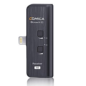 Comica BoomX-DMI RX Wireless Microphone Receiver for Comica BoomX-D 2.4G Wireless Microphone Compatible with iPhone/iPad(Not Compatible with The New Version of BoomX-D)