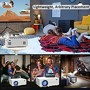 WiFi Mini Projector with Bluetooth - 2022 Upgraded 1080P HD Portable Outdoor Movie Projector, 8500L LED Home Theater Video Projector Compatible with TV Stick HDMI USB VGA, PS4, Laptop, Smartphone