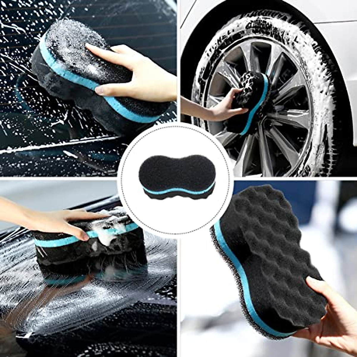 FAVOMOTO 1 pc Kitchen Car Wash Brush Home Multi Auto Scratch Pad - Tool Vehicle Sponges Honeycomb for Non- Scrubber Sponge Functional Large Window Cleaning Non-Scratch Handy Shaped