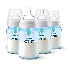 Philips Avent Anti-colic Baby Bottle with AirFree vent 9oz 4pk Blue, SCF405/44