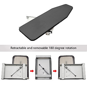AKOZLIN Retractable Pull Out Ironing Board Closet Sliding Out Swivel Iron Board Mounted in Drawer with Heat Resistant Ironing Cover, Board Size: 31.88"*13", Gray