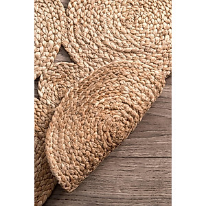 Arise Export Braided Rugs, Decorative Pattern Area Rug, Stain Resistant Natural Beige Floor, Entrance Farm House Rug, Natural Beige (2'X3' Feet)