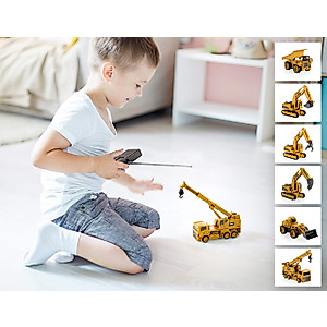 Top Race 4 Channel Mini Remote Control Front Loader Bulldozer 1:64 Scale, Mini Construction Toys Series (TR-013)