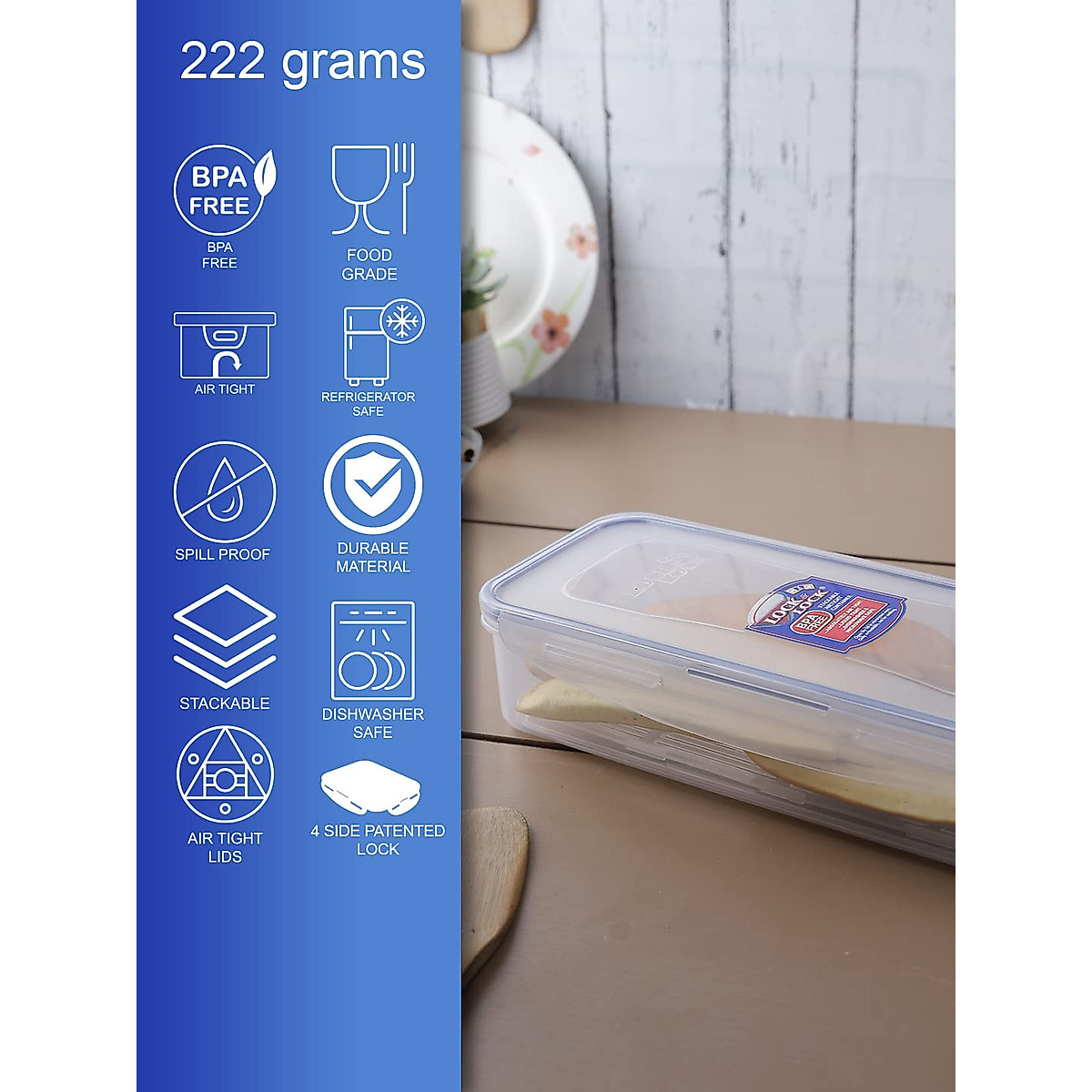 LocknLock Easy Essentials Specialty Deli Container with Lid, 4-Cup