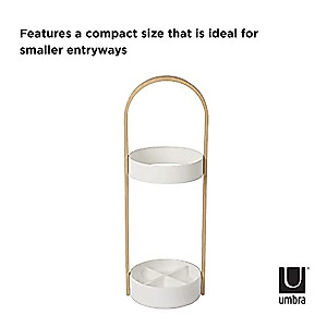 Umbra Space Saving Bellwood Umbrella Stand, White/Natural