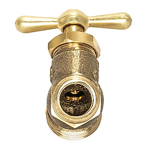 Eastman Male No-Kink Hose Bibb, 1/2 Inch MIP Connection, Brass Plumbing Fitting, 20205