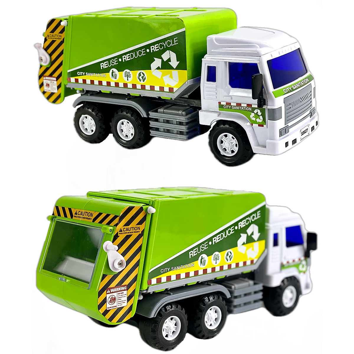 Big Daddy Medium Duty Friction Powered Garbage Truck (Dustbin Lorry) with Easy Collect Spin Flaps & Dump Lever When Full