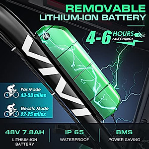 Vivi Electric Bike, Electric Bike for Adults, 26" Ebike 500W Adult Electric Bicycles, 20MPH Electric Mountain Bike with 48V Removable Battery, Up to 50 Miles, Cruise Control, Shimano 21 Speed