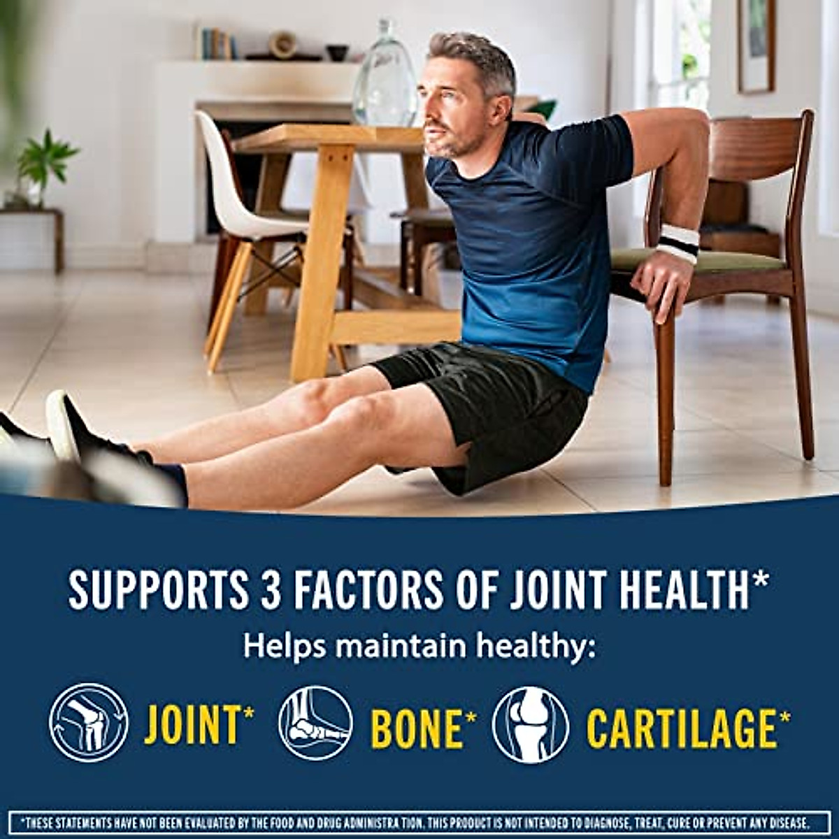 Move Free Ultra Triple Action Joint Support Supplement - Type II Collagen Boron & Hyaluronic Acid - Supports Joint Comfort, Cartiliage & Bones in 1 Tiny Pill Per Day, 2x30ct Bottles (60 servings)*