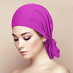 6 Pieces Head Scarf for Women Slip on Pretied Head Scarves Cancer Headwear Turban Hat Beanie Wrap (Soft Colors)