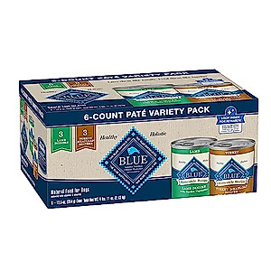 Blue Buffalo Homestyle Recipe Adult Wet Dog Food, Lamb & Turkey Variety Pack, 12.5oz cans (Pack of 6)