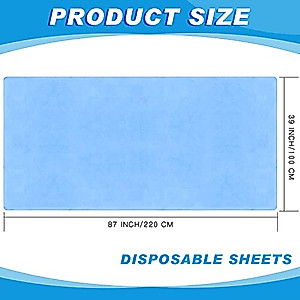 Mixweer 30 Pcs Massage Table Sheets Non Woven Fitted Spa Bed Cover Protective Breathable Disposable Sheets for Beauty Salon Skincare, 39 x 87 Inches (Blue)