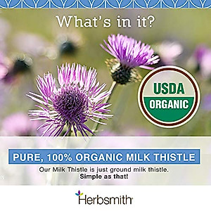 Herbsmith Organic Milk Thistle for Dogs and Cats – Liver Supplement for Dogs & Cats – Made in USA – 500g Powder