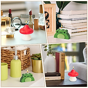 6sisc Mushroom Frog Scented Candles Gift Danish Pastel Aesthetic Decor Pine Fragrance Aromatherapy Long Lasting Natural Soy Wax Candles for Home Bedroom Bathroom Desk Decoration