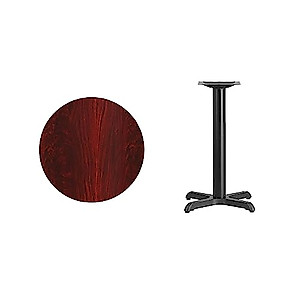 Flash Furniture 24'' Round Mahogany Laminate Table Top with 22'' x 22'' Table Height Base