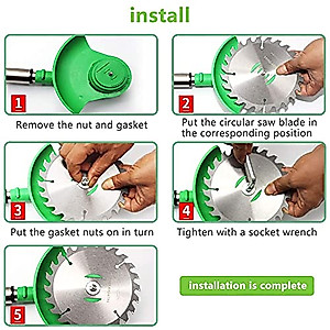 Guoguoba 24V Cordless Grass Cutter with Spare Metal Blades Electric Lawn Trimmer Weed Eater Cordless String Trimmers Telescopic Handle Garden Weed Trimmer Tool for String Mower Garden Edger-Green